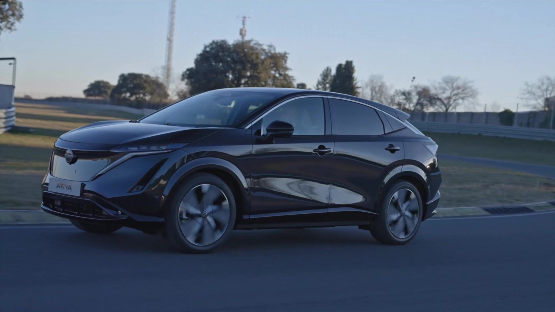 Nissan Ariya in Aurora Green Driving Video